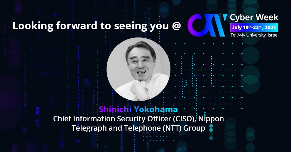 Mihoko Matsubara 松原実穂子 on Twitter: "NTT CISO Shinichi Yokohama is giving a talk on Cybersecurity ...