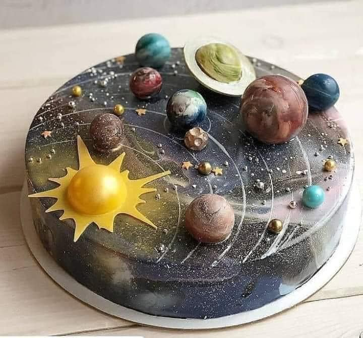 Telescope With Solar System Cake