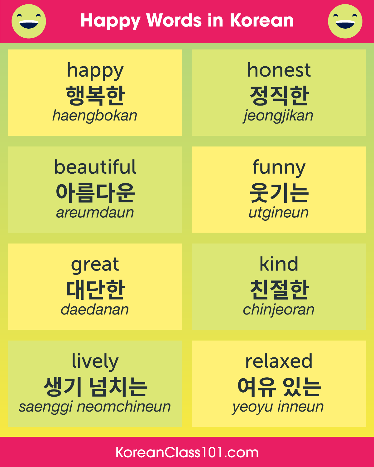 Learn Korean KoreanClass101 On Twitter Learn Some Happy Words learn-korean-koreanclass101-on-twitter-learn-some-happy-words