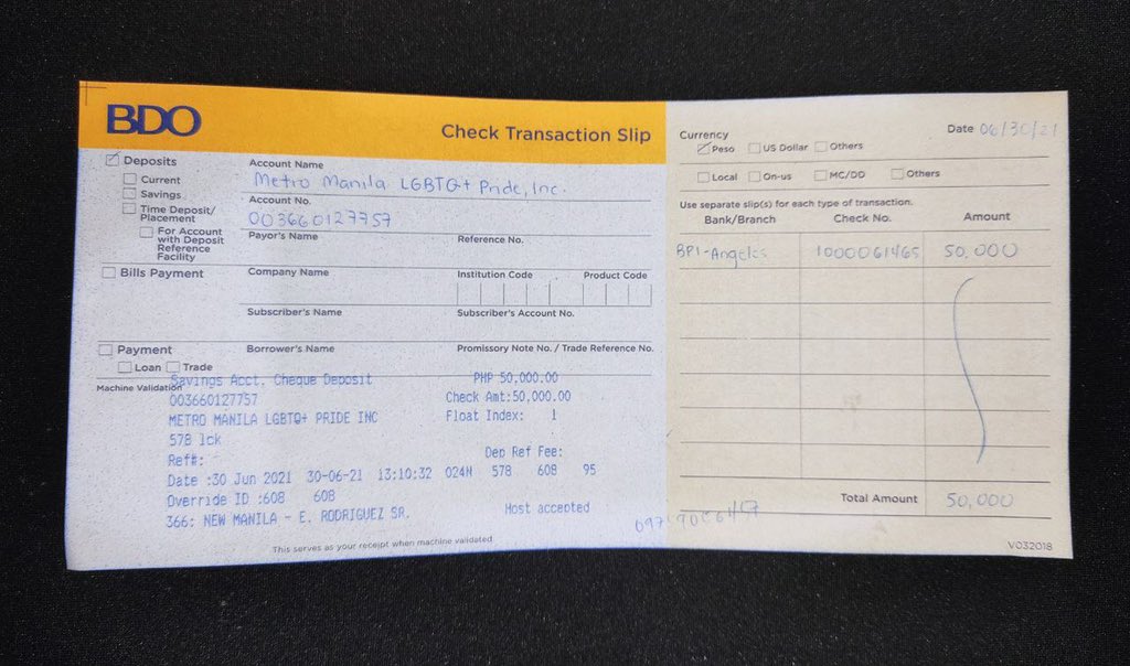 Fixed Deposit Account Slip