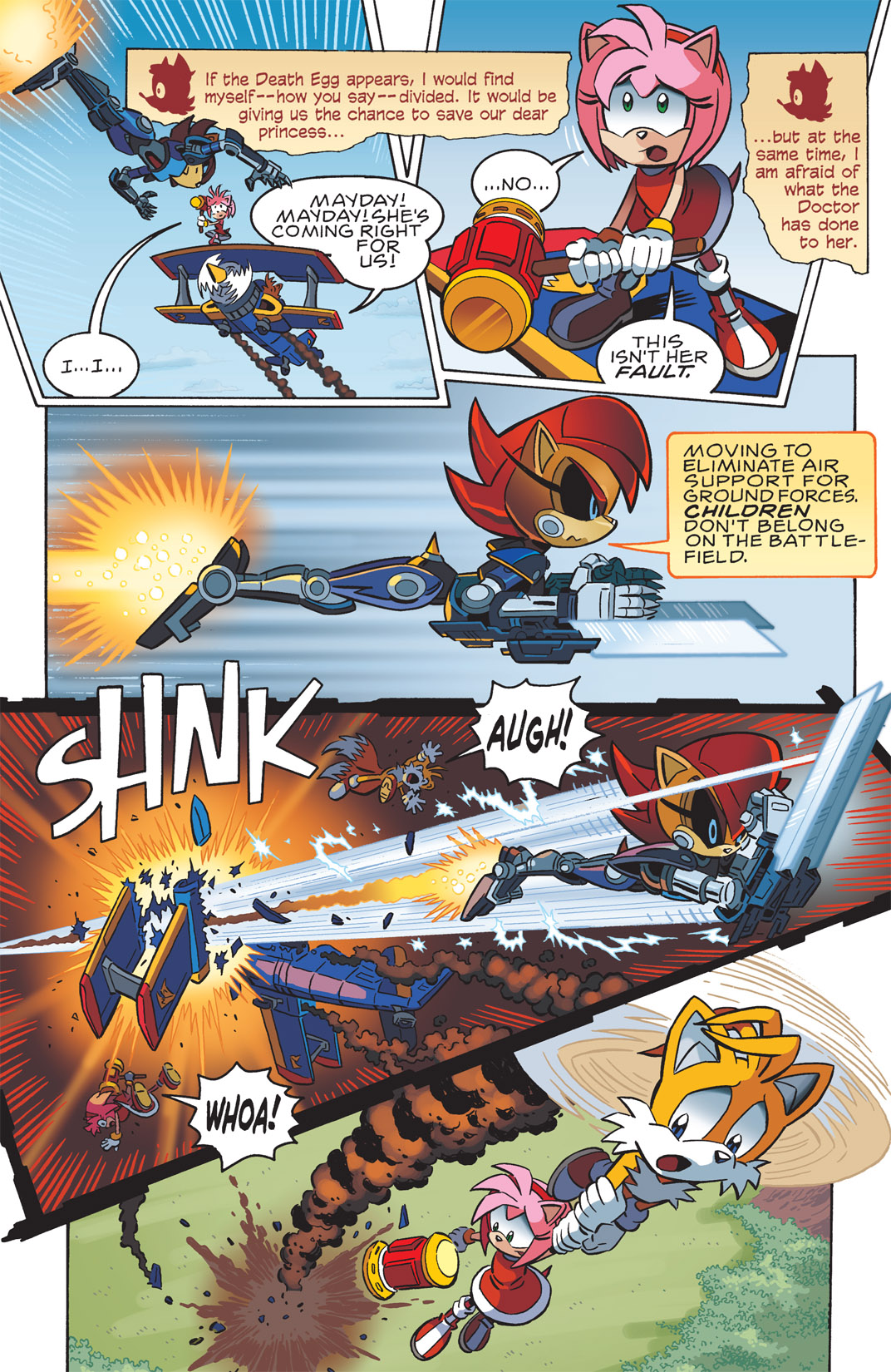 Josh on Twitter: "Mecha Sally FREAKING SLICES CLEAN THROUGH THE TORNADO! Archie Sonic the ...
