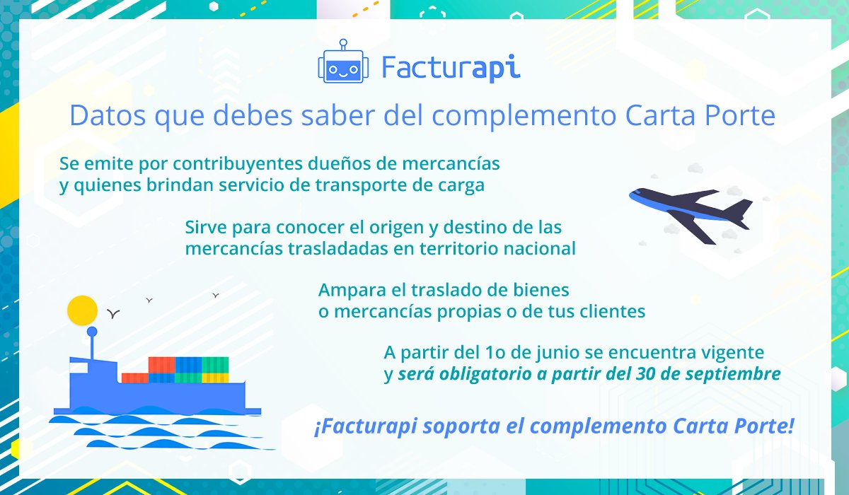 Facturapi on Twitter: "El complemento Carta Porte será obligatorio a partir del 30 de septiembre…