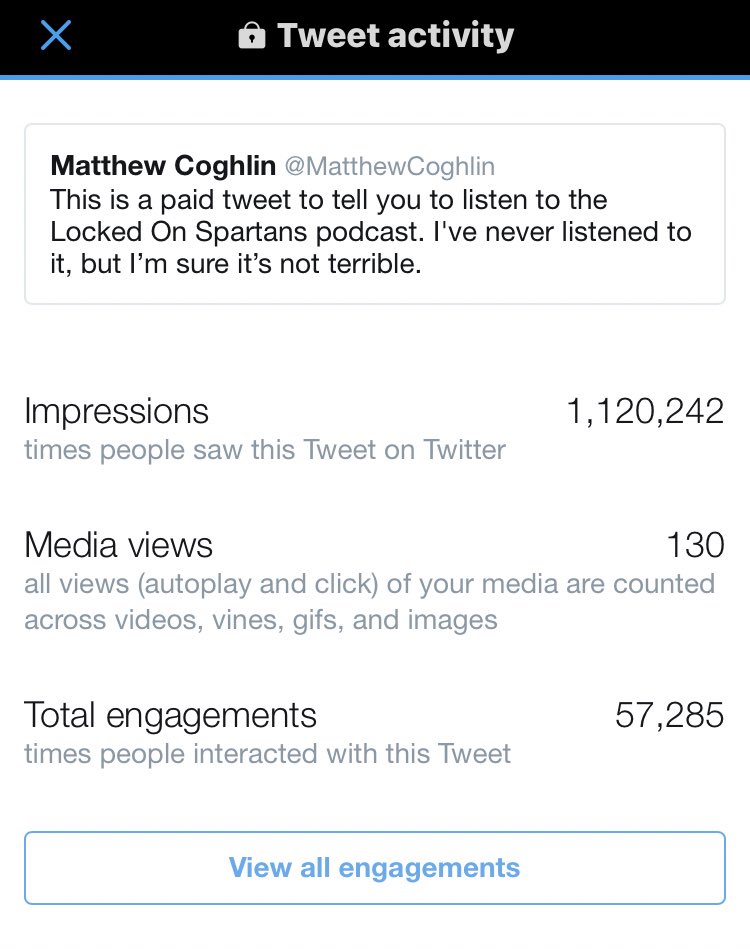 [Matthew Coghlin] - More people saw my first #ad then the population of ...