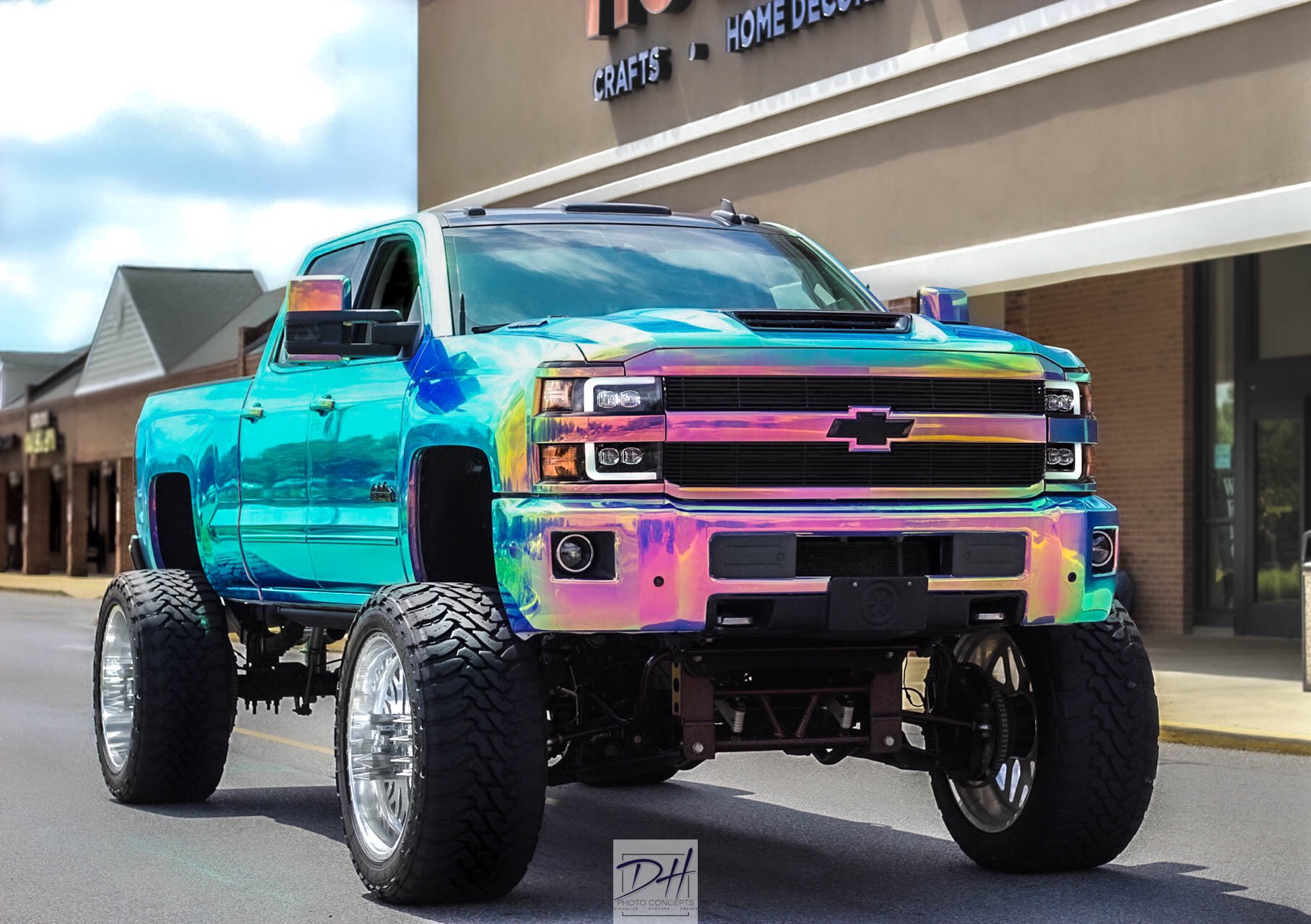 Big Pink Lifted Chevy Trucks