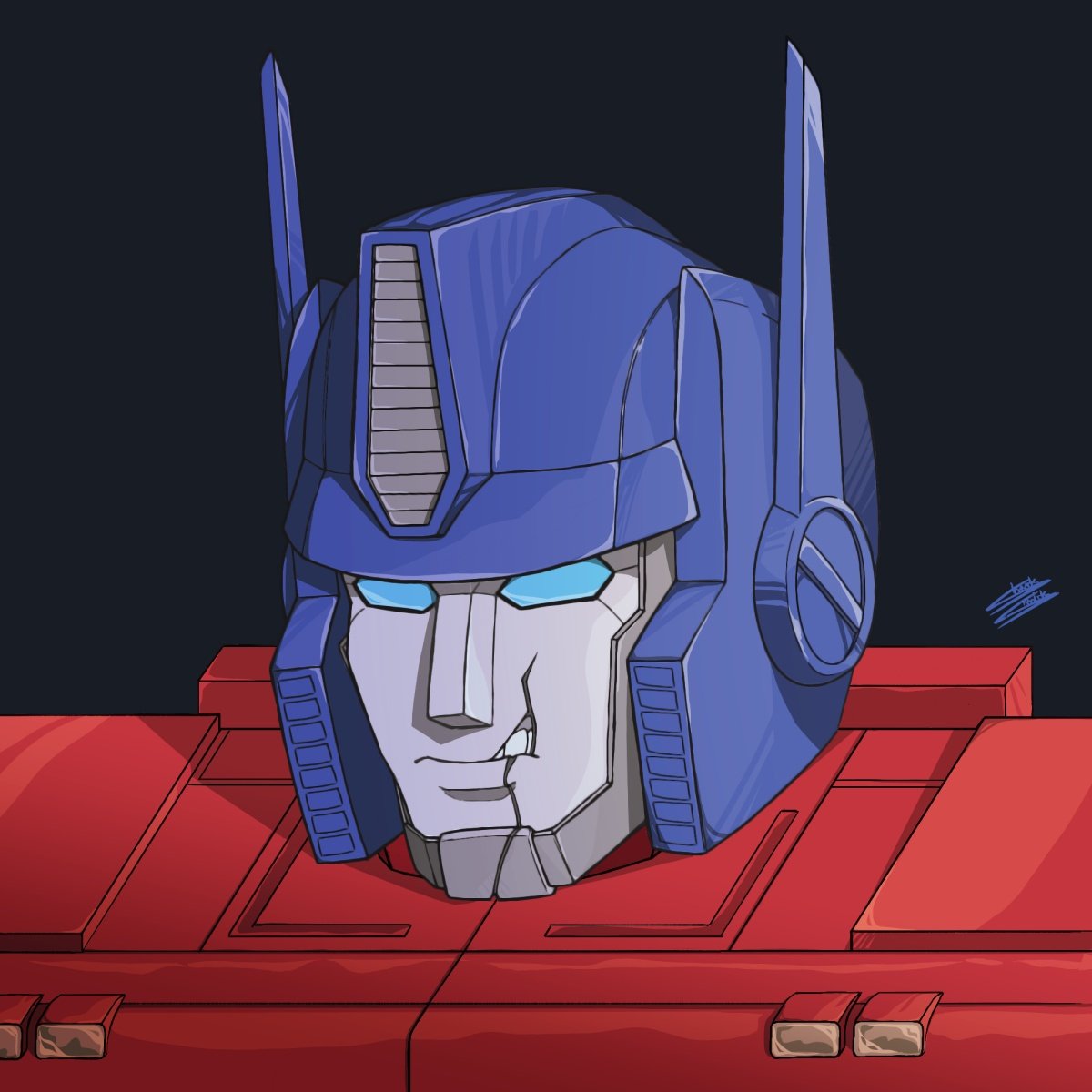 Optimus Prime Face Cartoon
