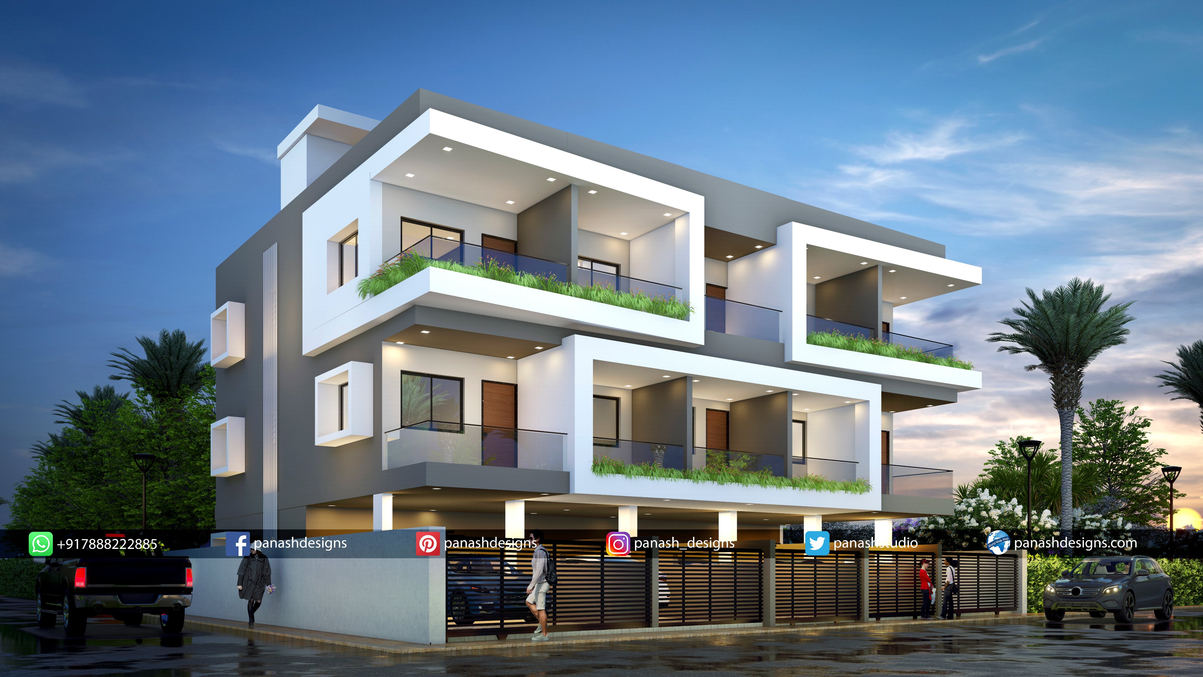 Modern Row House Elevations Omkar Row House | At Kalol, Gandhinagar