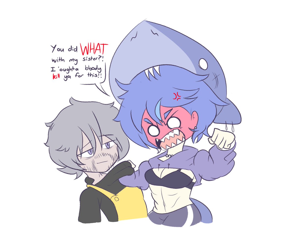 「cute little shark girl timeskip comic a」|gusのイラスト