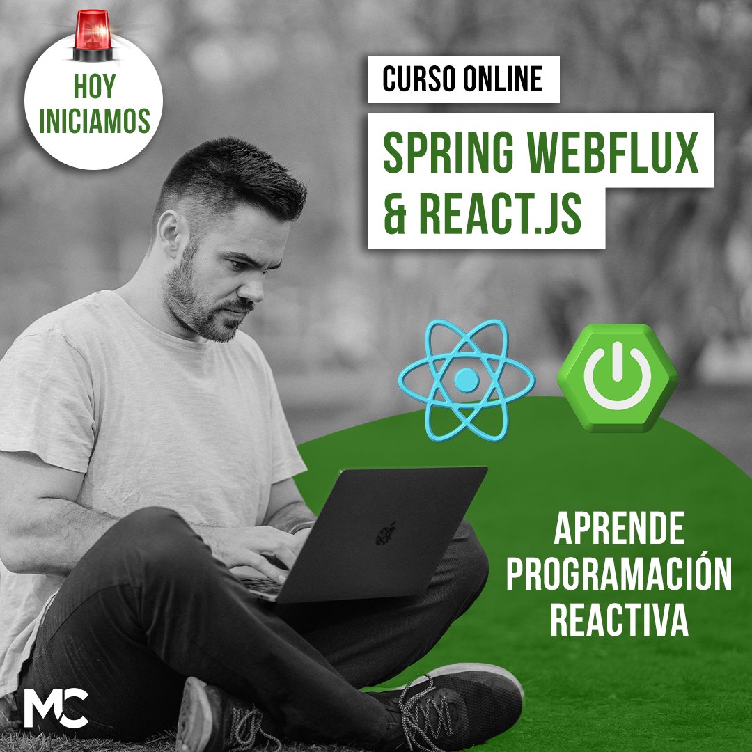 MitoCode on Twitter: "🚨 HOY INICIAMOS - CURSO SPRING WEBFLUX & REACT.JS No pierdas la ...