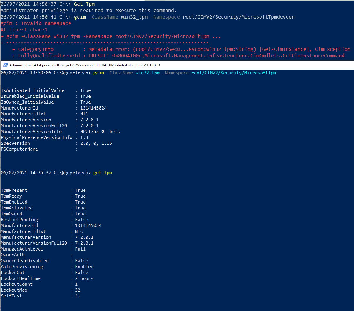 Guy Leech on Twitter: "So #Windows11 requires a #TPM (or does it?). Easy to check via # ...