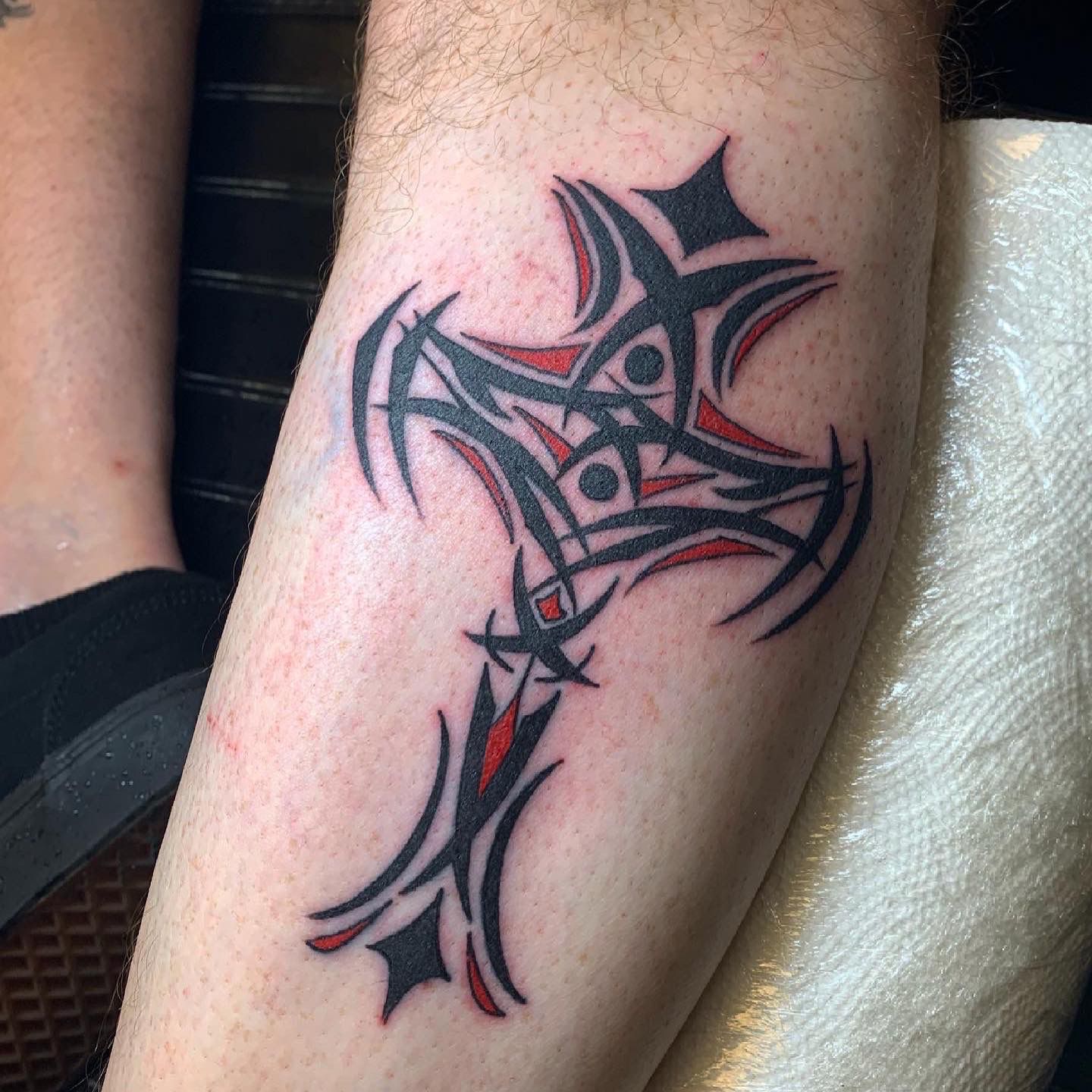 Forearm Tribal Cross Tattoos