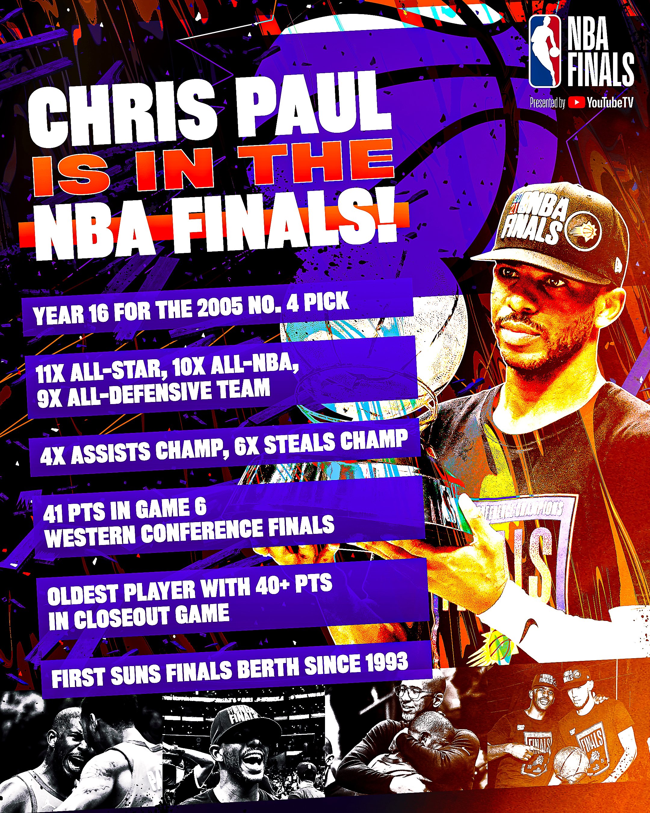 NBA on Twitter: "☀️ CHRIS PAUL IS FINALS BOUND ☀️ ️ Year 16 for the 2005 No. 4 pick ️ 11x NBA ...