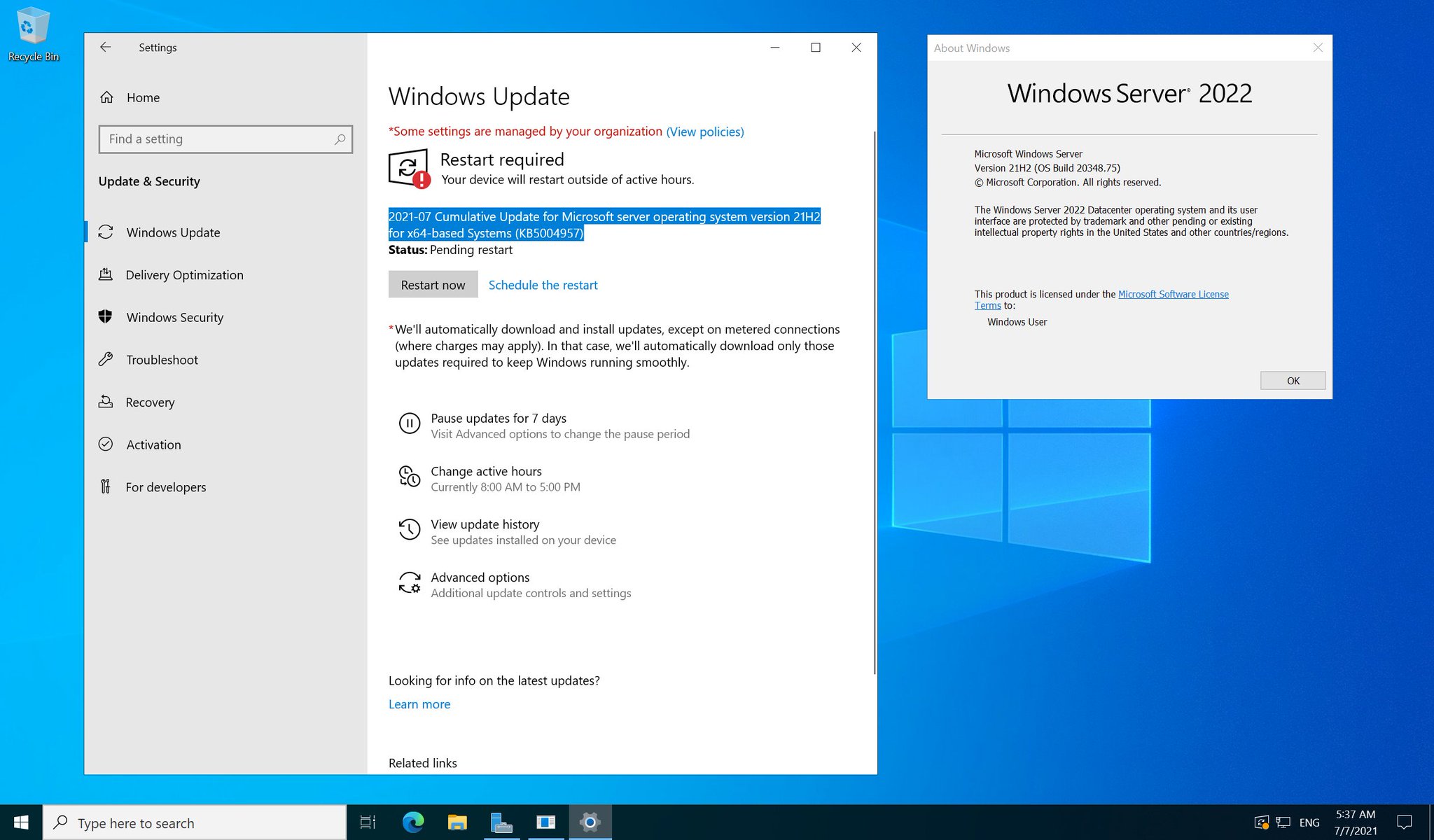 🔮WZor👁️ on Twitter: "🎯Windows Server 2022 #LTSC, Version #21H2, OS Build 20348.75.fe_release_svc ...