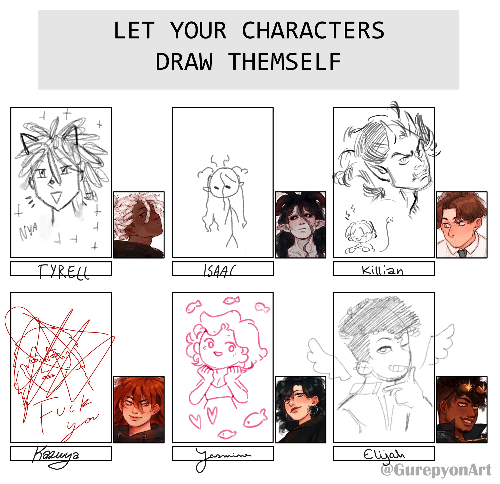 🌻cawie🌻 On Twitter I 🧎♂️ Did The Let Your Characters Draw Themselves Thing For Fun And I Am
