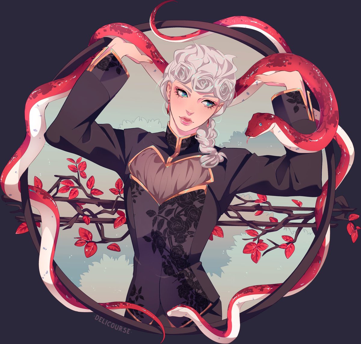 「alt color swatch snake time🐍 ️ #jjba 」|deli🐹💐(hiatus🐣)のイラスト