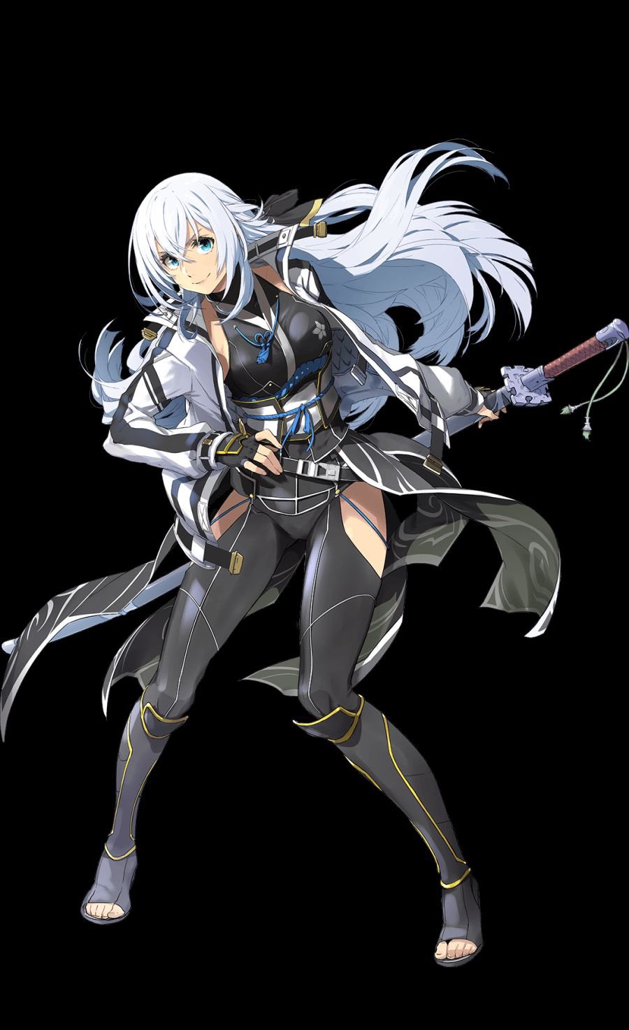 Anime Girl With Silver Hair And Sword