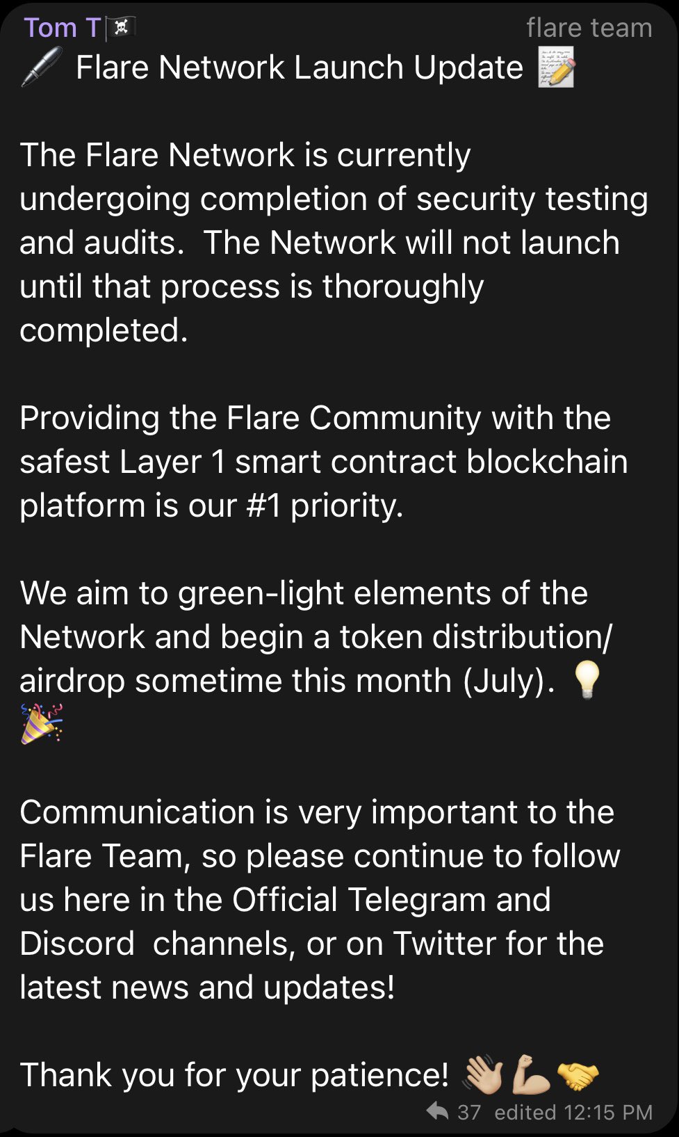 FTSO.AU ☀️ on Twitter: "Thanks for the update @TomT_Crypto 👏 We’re all looking forward to ...