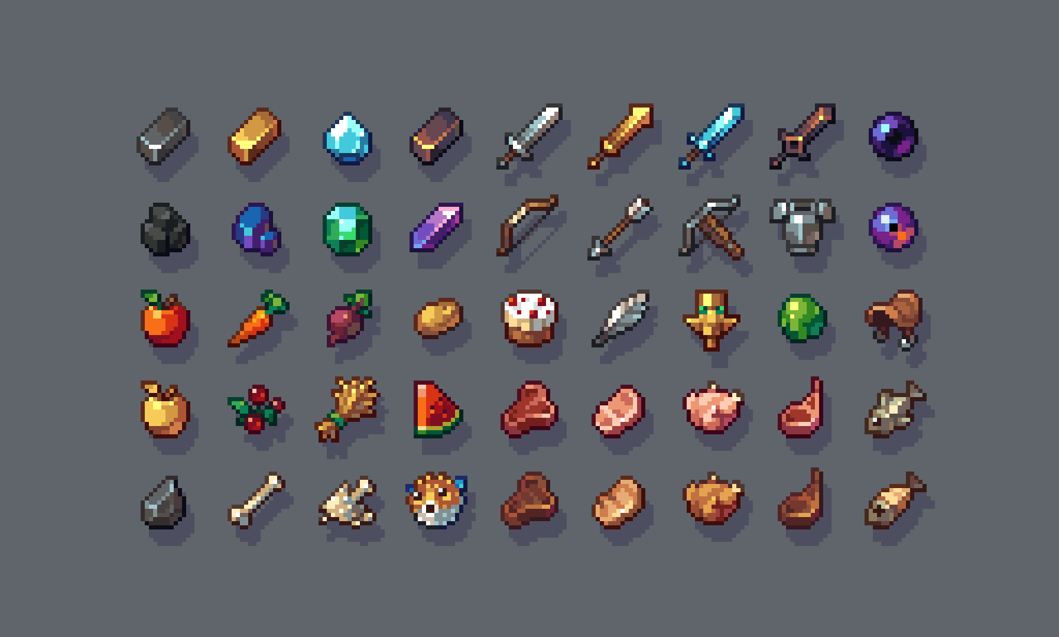 Minecraft Items Pixel Art