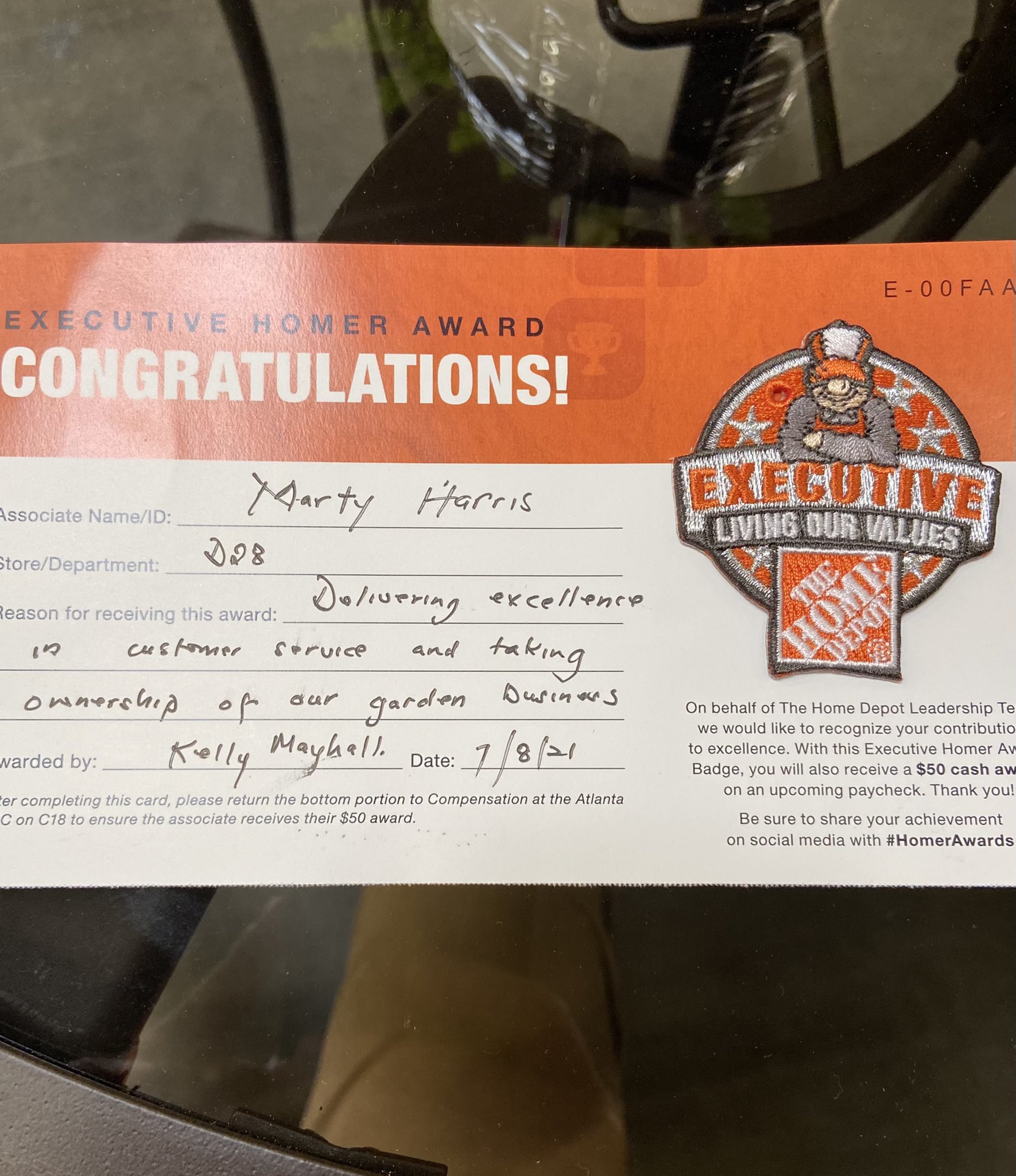 Homer Award Badge