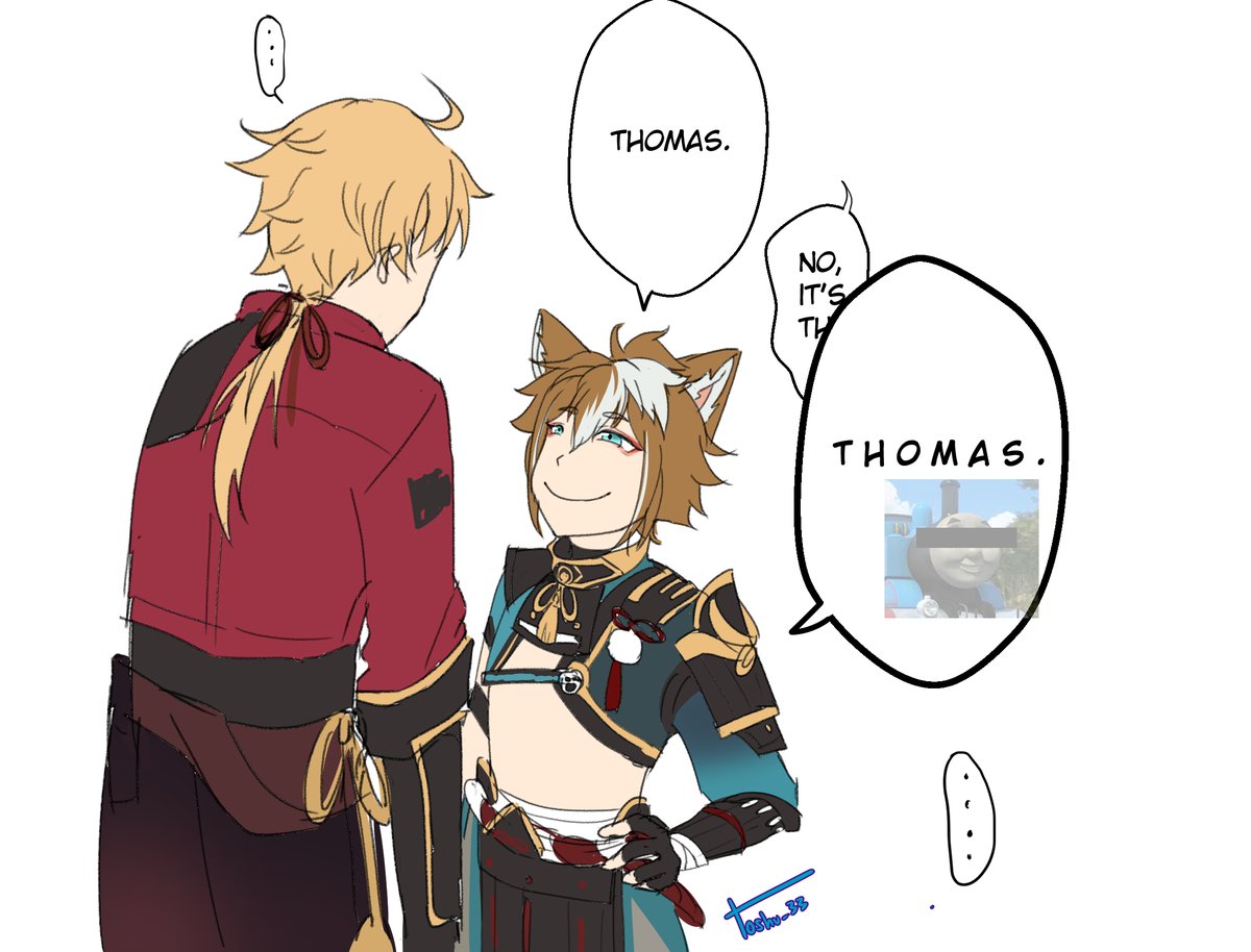 「Tohma, Thoma, Tooma, T- #原神 #GenshinImpact #thoma #tohma #g」Toshu_33の漫画