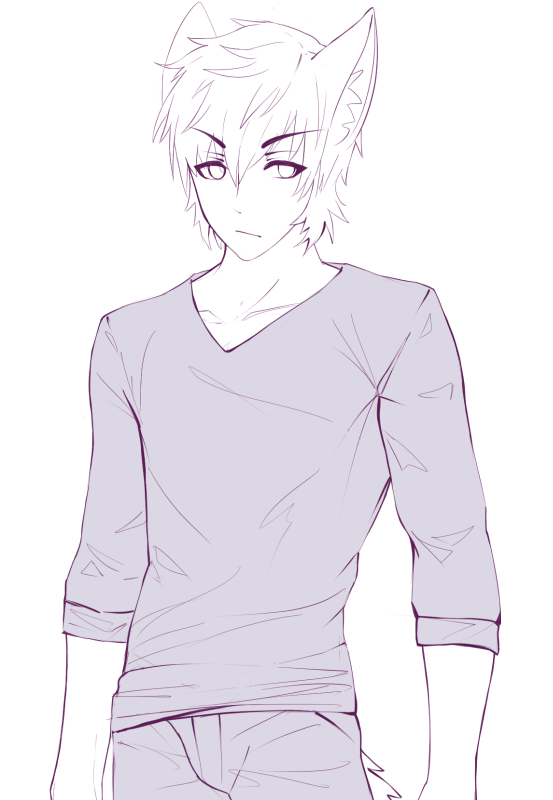 Wolf Anime Boy Drawing