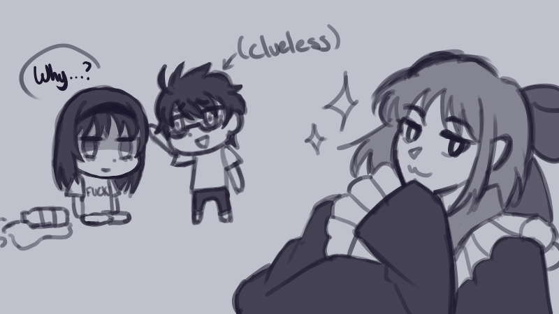 「A cursed comic inspired by @Minkyew's not-so-subtle dumbass 」BuskHuskerの漫画
