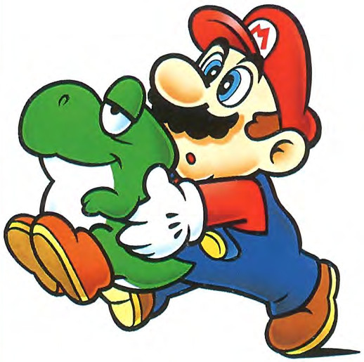 Mario Riding Yoshi Super Mario World