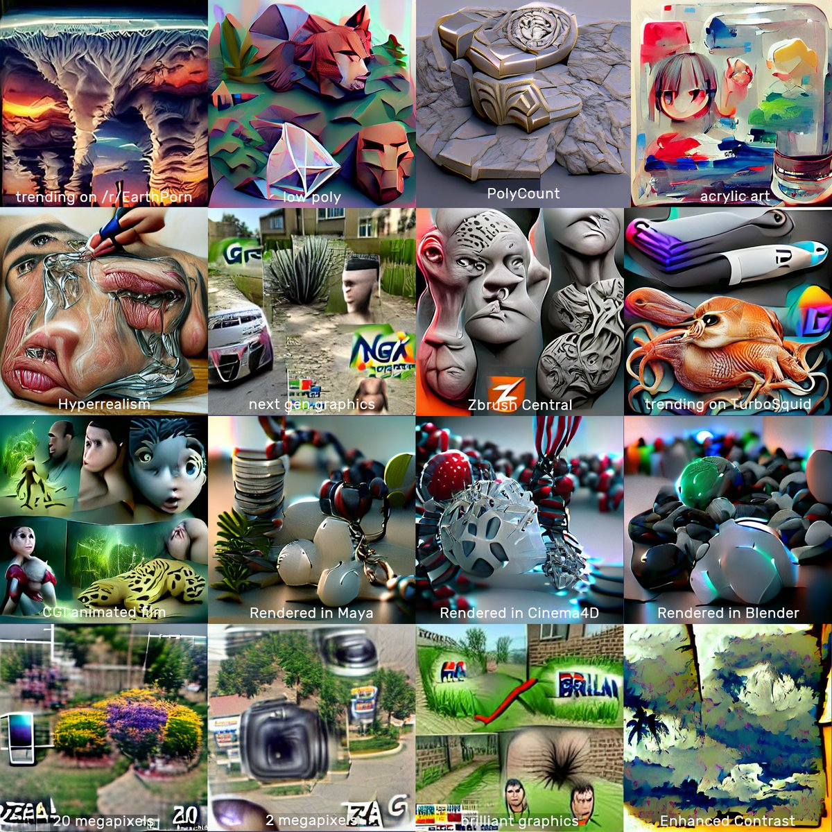 Looking for 'Unreal Engine'-like prompts: eg "CryEngine", "Associated ...