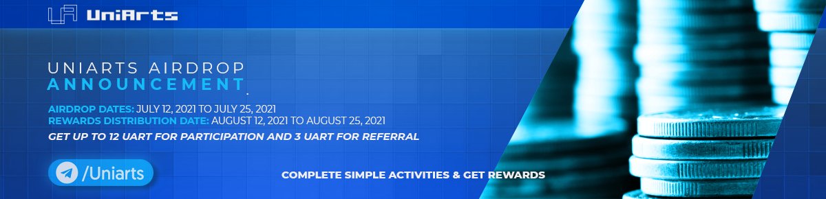 UniArts Network on Twitter: "🪂 #UniArts's #Airdrop Campaign is LIVE now🪂 💰Reward Pool: 12,500 ...