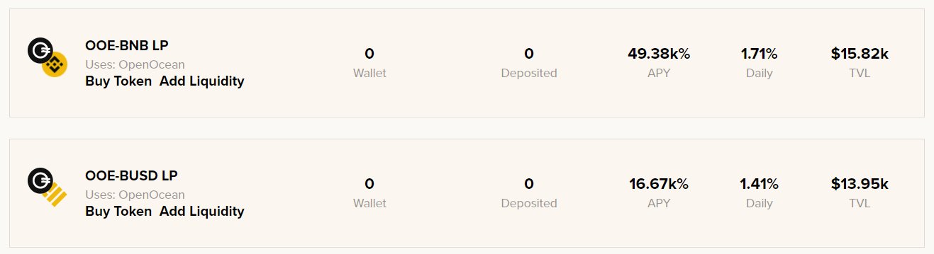 OpenOcean | We're hiring 🌊 on Twitter: "Both $OOE-BUSD & $OOE-BNB LP are available to stake in ...