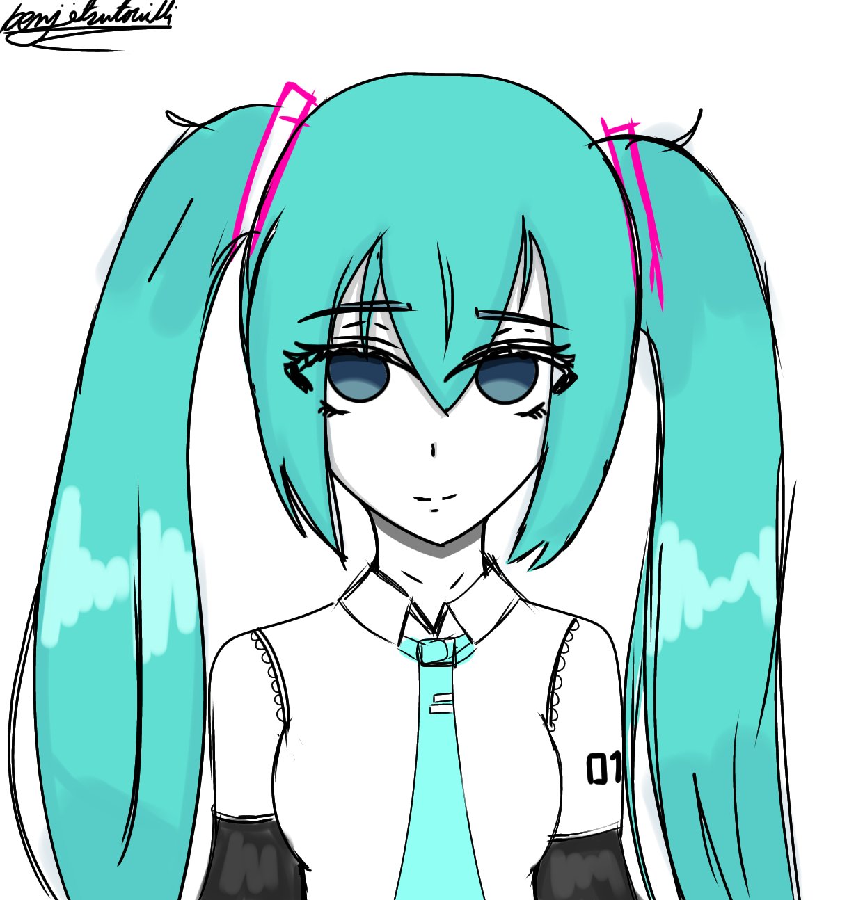 Hatsune Miku Drawing Face