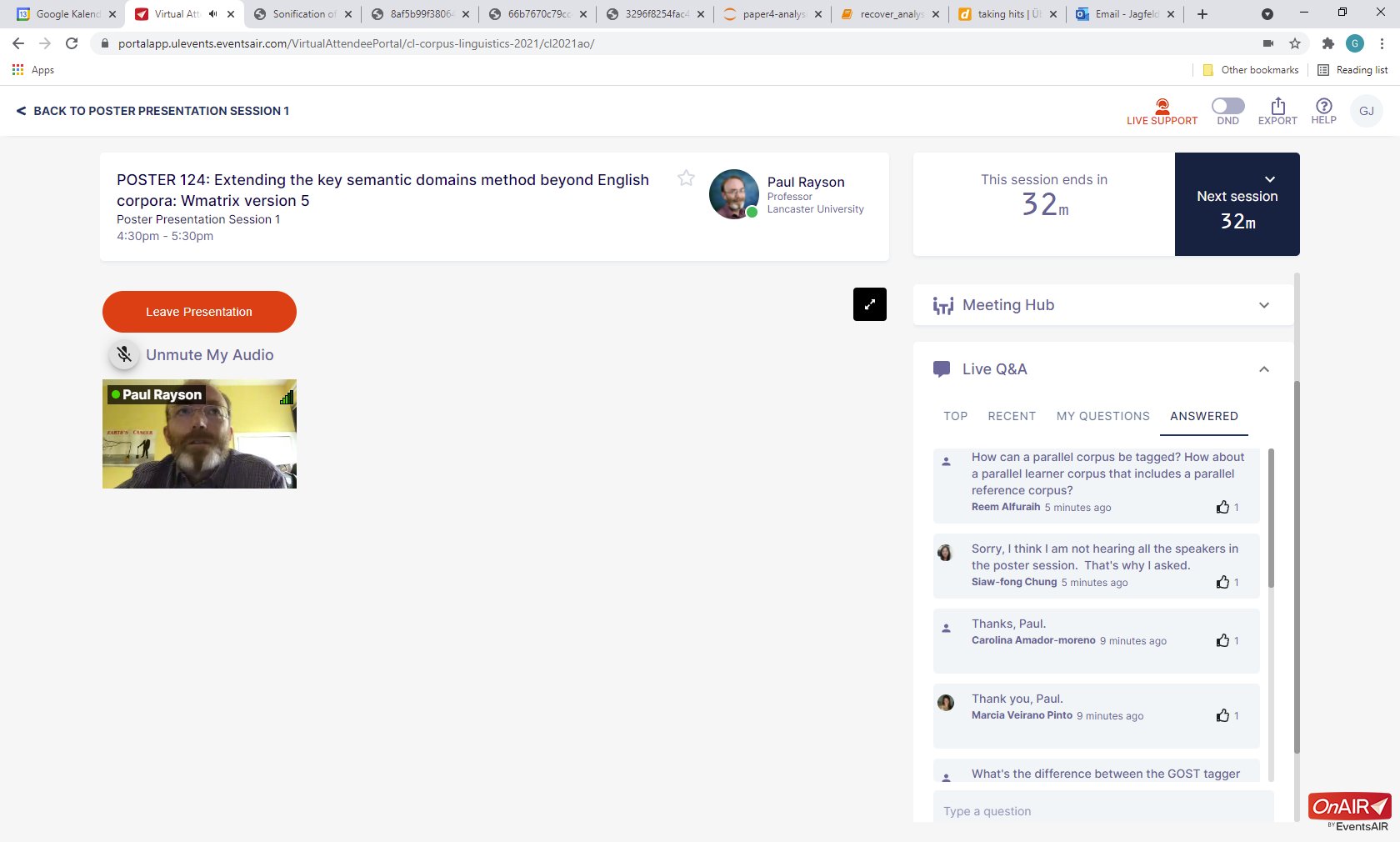 Glorianna Jagfeld on Twitter: "Great job in presenting #wmatrix version 5 in the #CL2021 poster ...