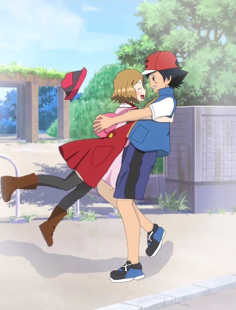 Pokemon Ash And Serena Hug