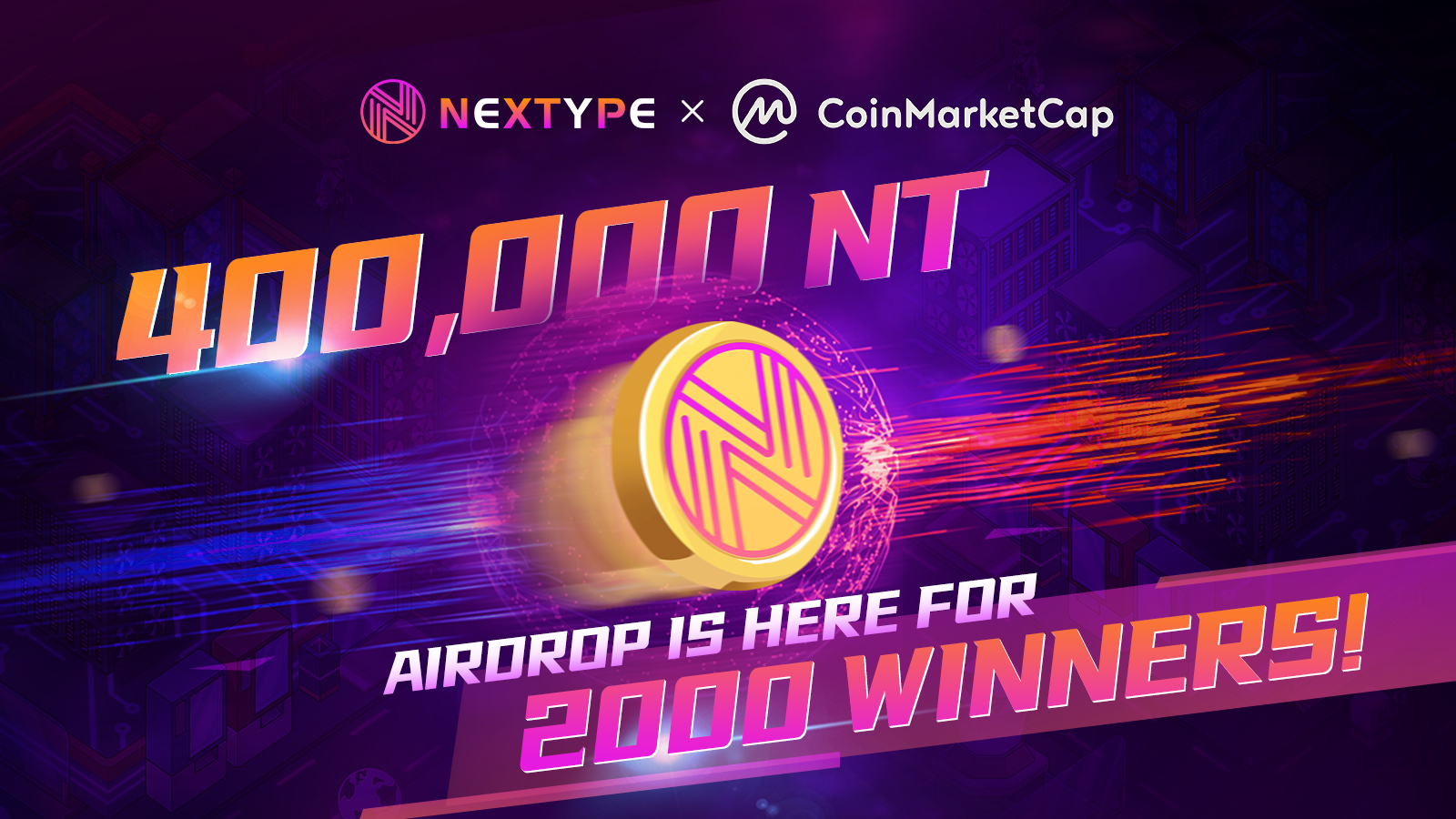 NEXTYPE on Twitter: "Join NEXTYPE & @CoinMarketCap Airdrop to share 400,000 $NT ! Participate ...