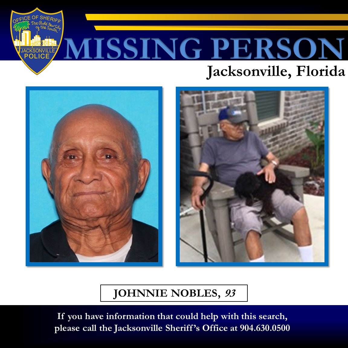 Jax Sheriff's Office on Twitter: "#JSO is searching for a Missing Endangered Adult. 93 yoa ...