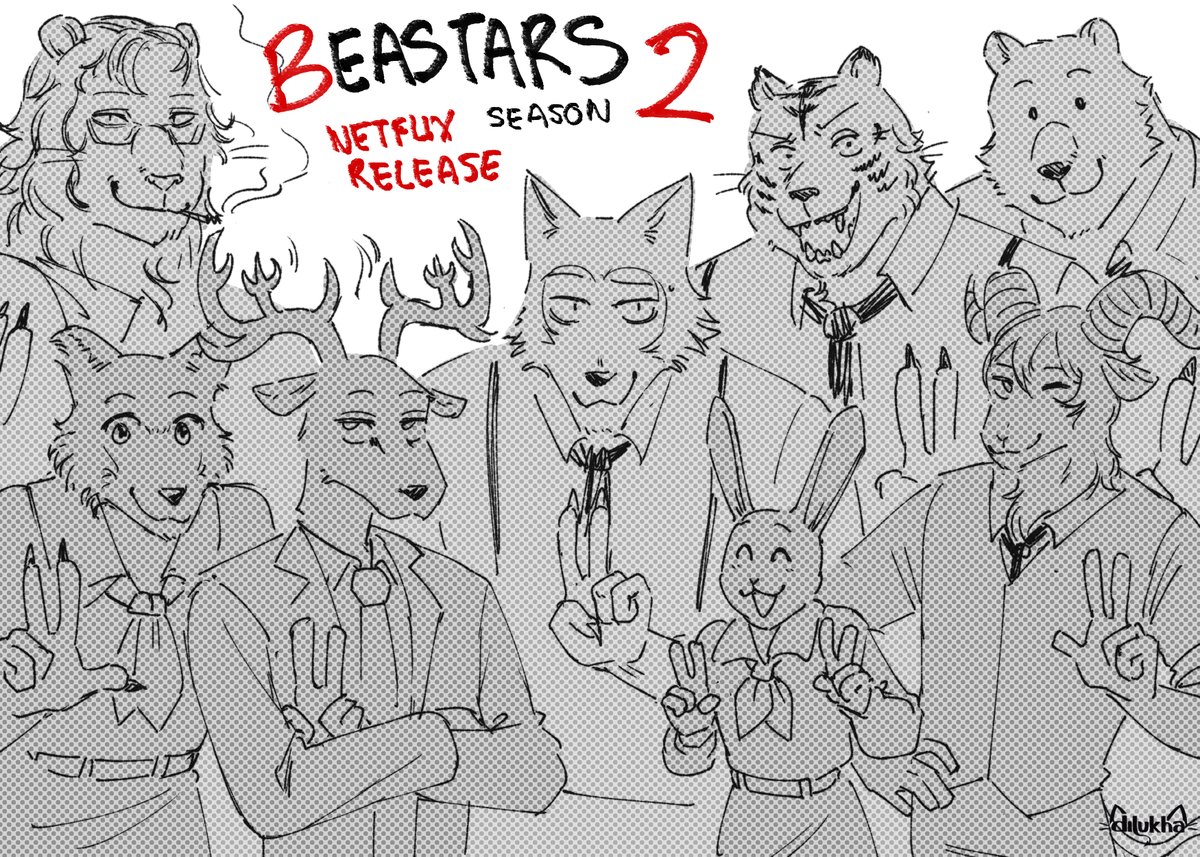 「only a few hours left for BEASTARS Season 2 global release!!」dilukha 𓃩の漫画