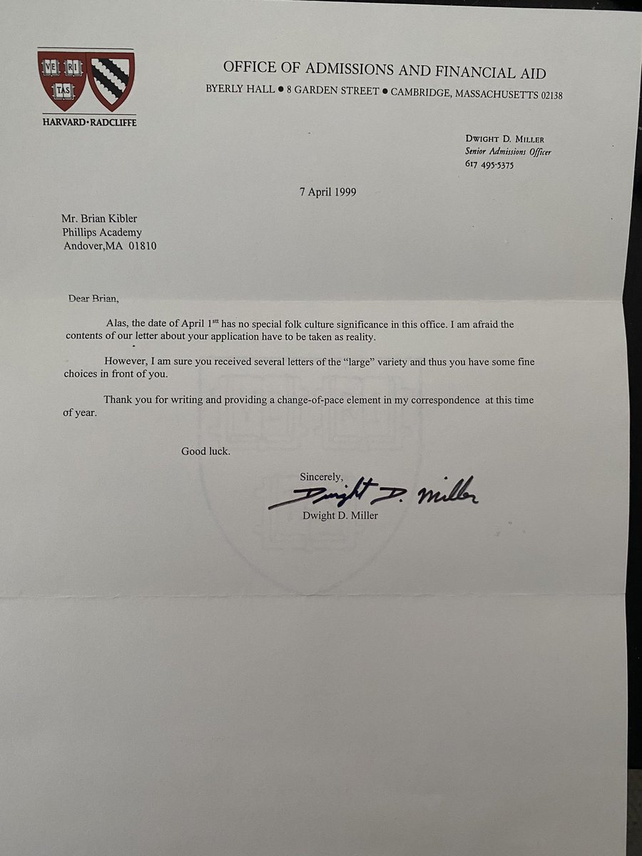 Harvard Acceptance Letter Envelope A Message From Council President,