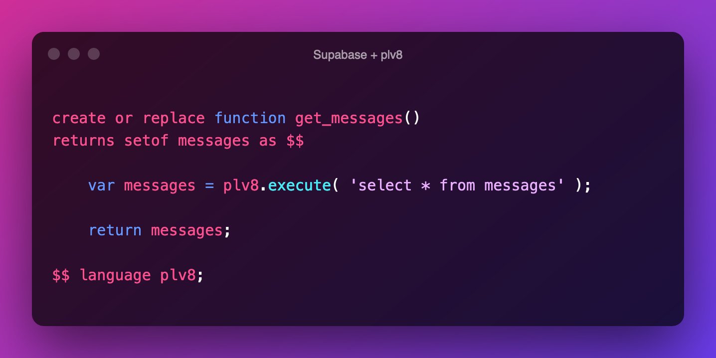 Supabase On Twitter Javascript Inside Your Postgres Database 👀 4029