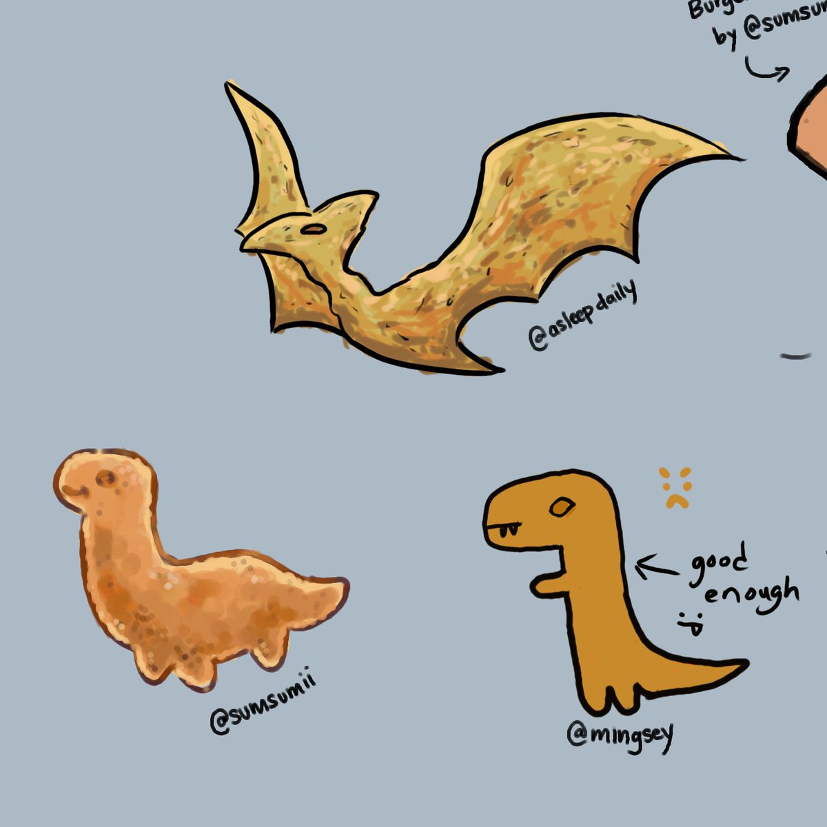 「dino nuggies and food waifus (w/ @asleepdaily and @mingsey) 」now on ...