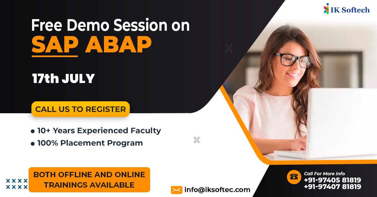 IK Softech Training on Twitter: "Get the Best SAP ABAP Training from Industry Experts and 100% ...