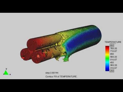 GiD SIMULATION on Twitter: "Melting of the plastic cover of a cable due to thermal source ...