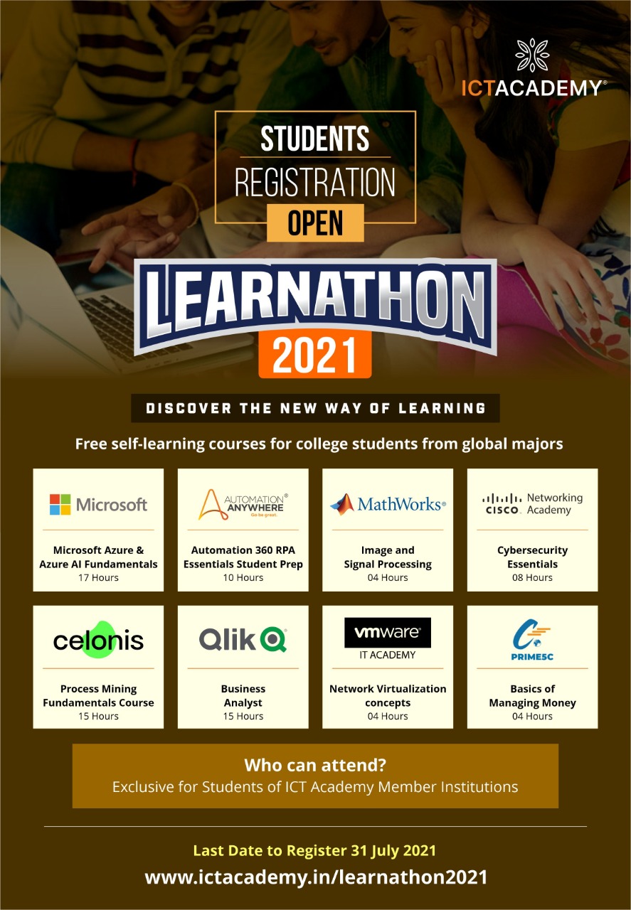 ICT Academy on Twitter: "The student registration for ICT Academy LEARNATHON 2021 is now open ...
