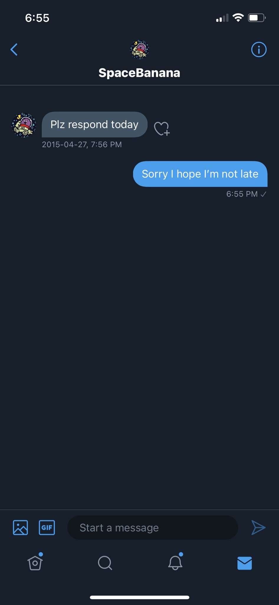 ExplodingTNT on Twitter: "So I just realized my DMs were open in 2015…