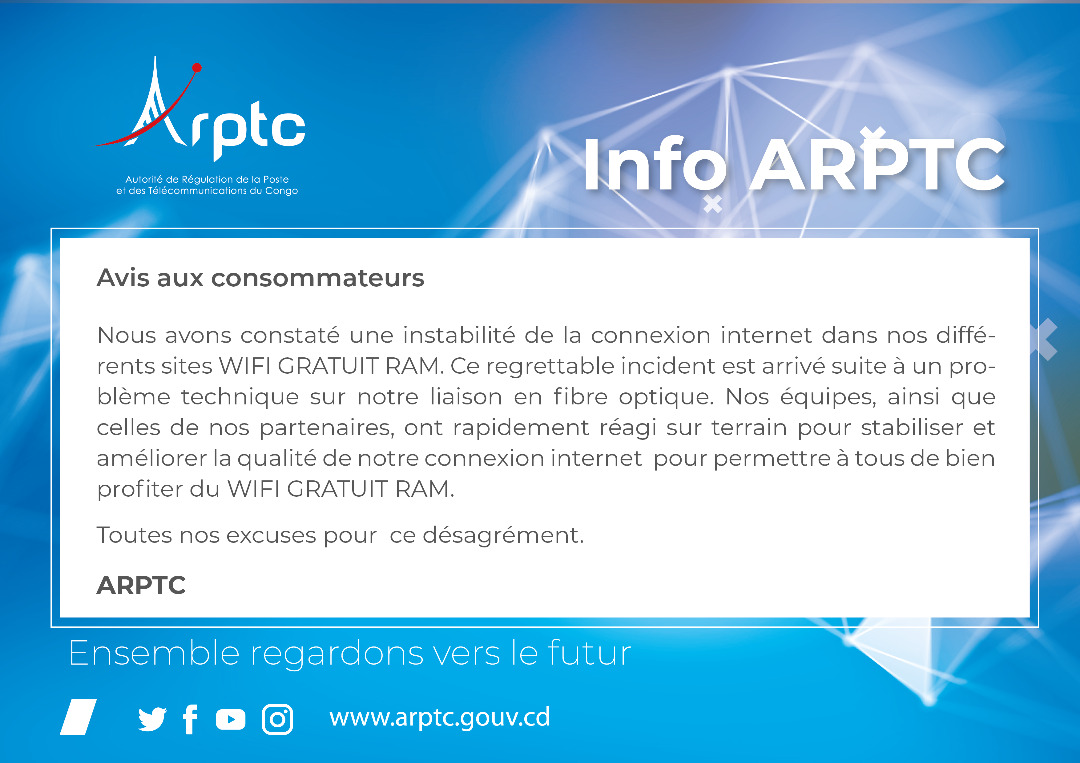 ARPTC Officiel on Twitter: "Avis aux #Consommateurs, le 17 juillet 2021 #RAM #WifiGratuit https ...