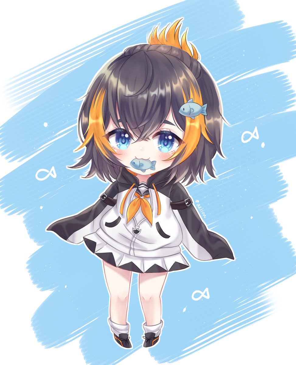 「Drew this cutie on my free time !! 🐧💙 」|Aeionのイラスト
