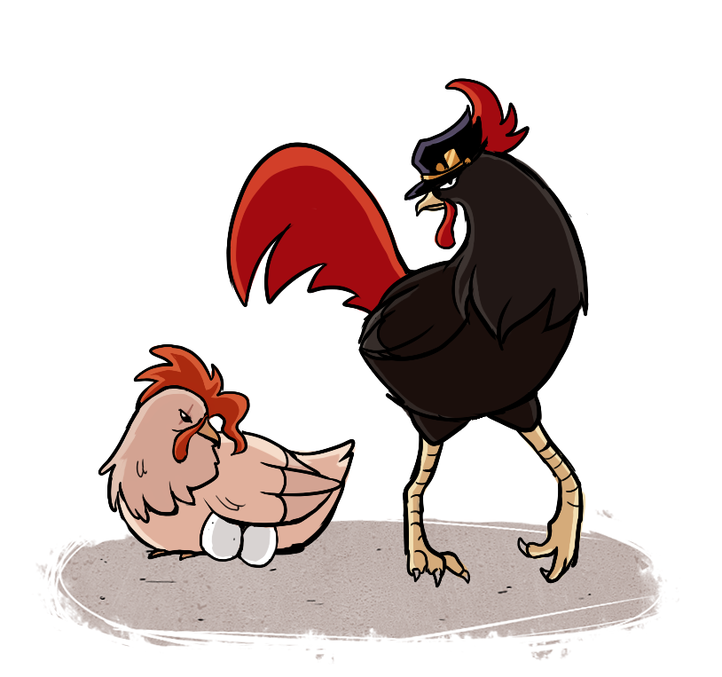 Animated Chickens Fighting