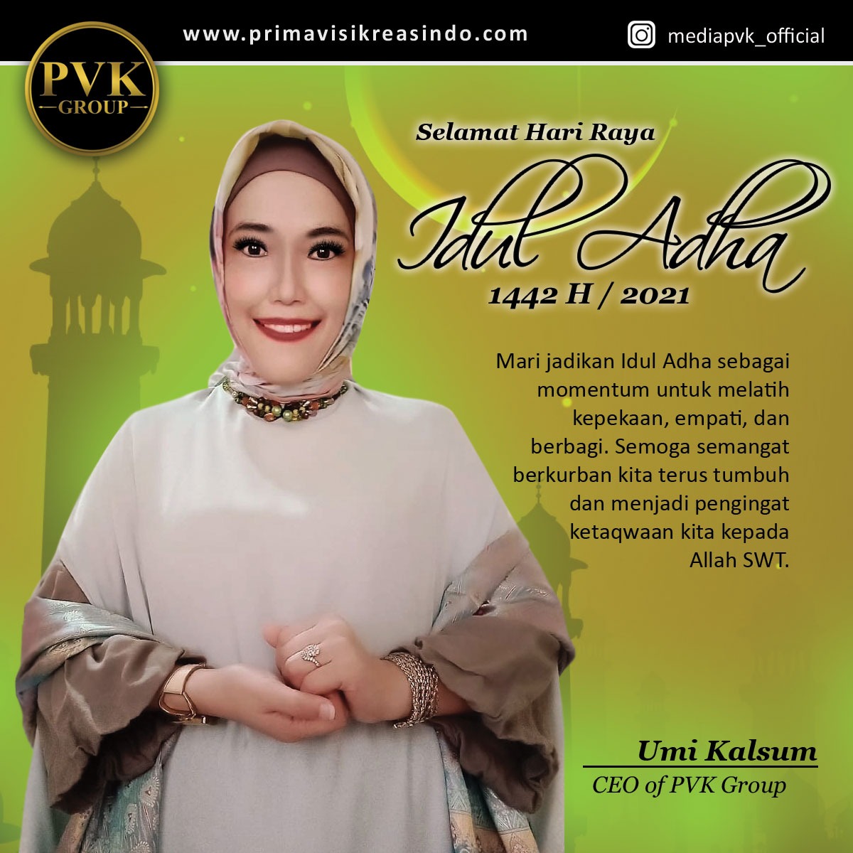 Prima Visi Kreasindo on Twitter: "PVK Group mengucapkan "Selamat Hari Raya Idul Adha 10Zulhijah ...