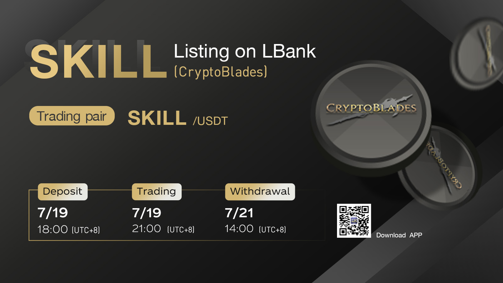 LBank.com on Twitter: "🔥 New #listing 💫 $SKILL(CryptoBlades) will be listed on LBank ...