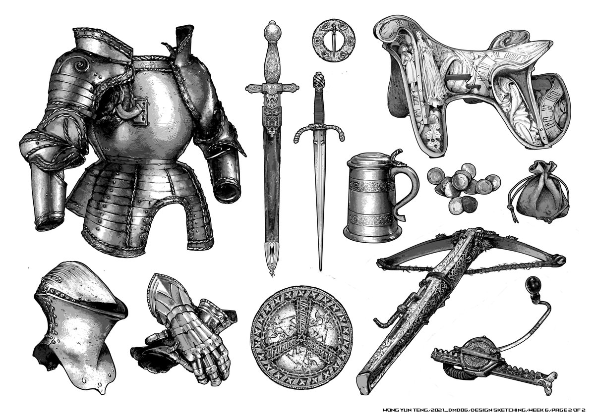 「oh and here's my metal crosshatch scribble sketching assignm」yunny ️‍🩹 ...