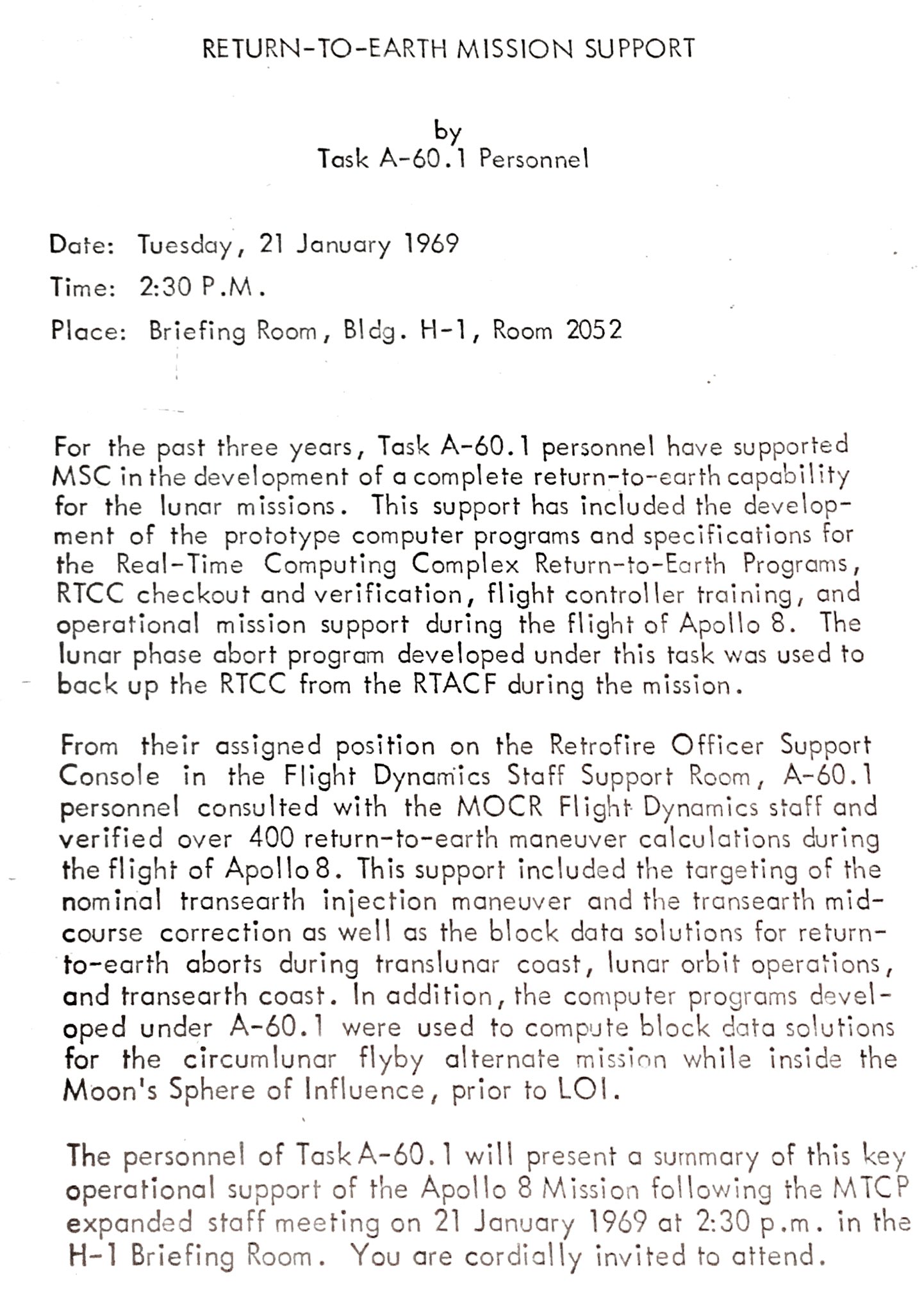 Apollo 8 Mission Summary