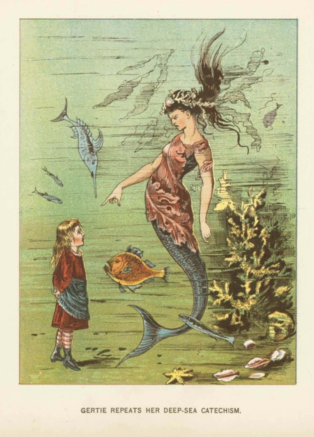 Vintage Child Mermaid Art